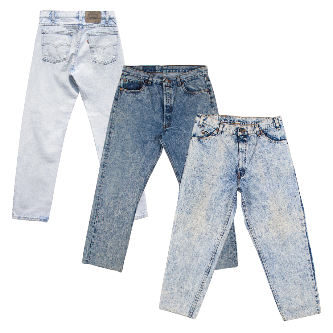 Levi’s Lee Wrangler Acid Wash Denim Jeans | Vintage Wholesale Supply
