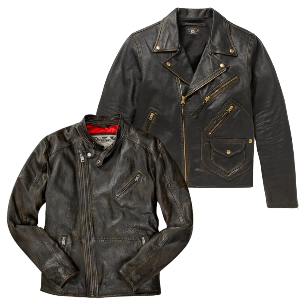 Genuine Leather Biker Jackets | Vintage Wholesale Supply