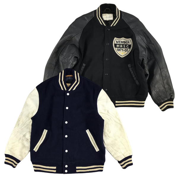 Wool Leather Baseball Jackets | Vintage Wholesale Supply